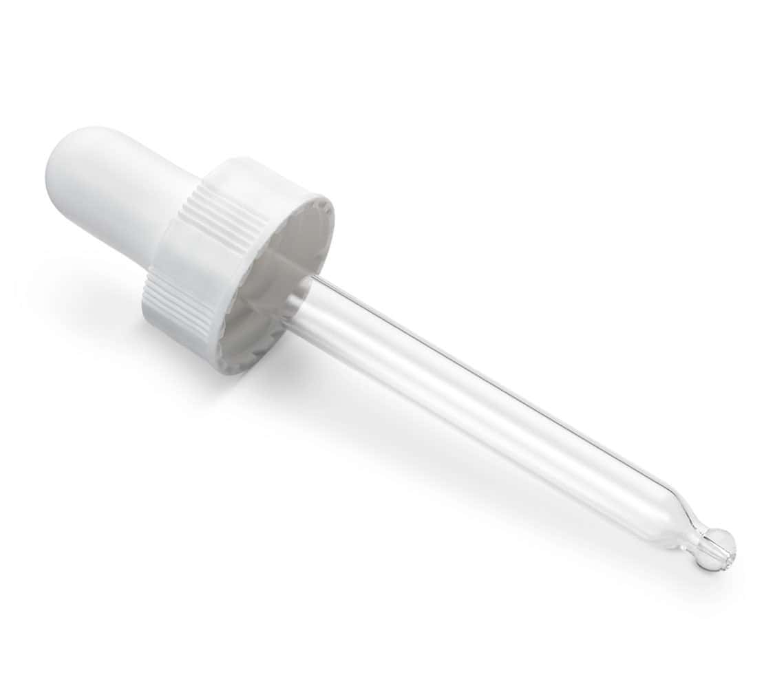 NEW 7×75 Glass Dropper Assembly, 20-400, Straight Ball Tip, White TPE ...